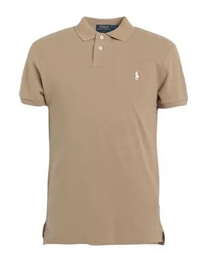 Polo Ralph Lauren Man Polo Shirt Charcoal Size S Cotton Sand