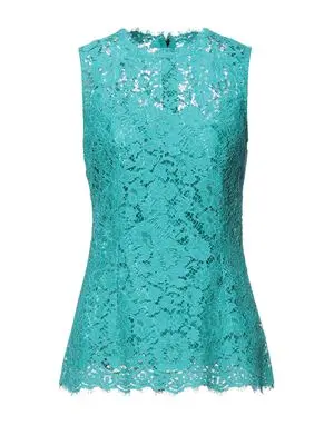 Dolce & Gabbana Woman Top Black Size 4 Cotton, Viscose, Polyamide Turquoise