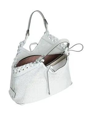 GIANNI CHIARINI Perforated Leather Shopper With Detachable Pouch - White