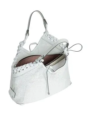 GIANNI CHIARINI Perforated Leather Shopper With Detachable Pouch - White