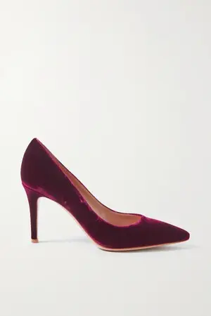 GIANVITO ROSSI 85 Velvet Pumps - Burgundy