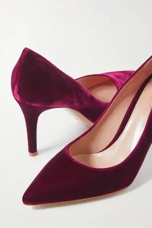 GIANVITO ROSSI 85 Velvet Pumps - Burgundy