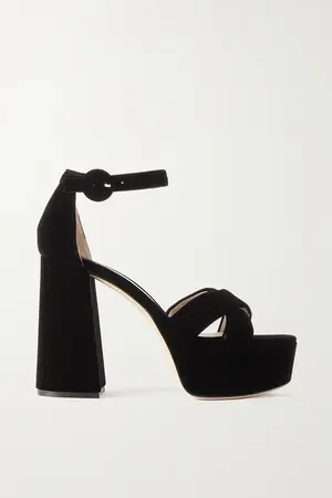 GIANVITO ROSSI Sheridan 110 Velvet Platform Sandals