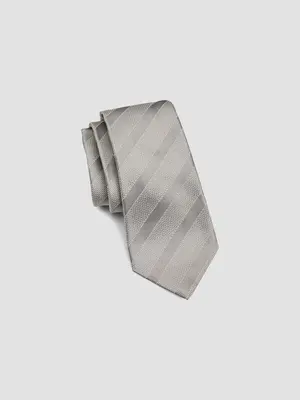 Kiton Striped Silk Tie Brown
