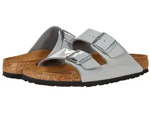 BIRKENSTOCK Birkenstock Arizona Patent Birko-Flor Sandals Silver