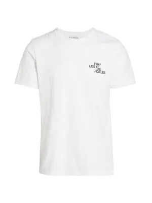 FRAME Men's Graphic Logo T-Shirt - Blanc - Size Small - Blanc  - Blanc