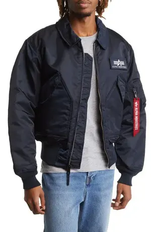 Alpha Industries CWU 45/P Bomber Jacket Replica Blue