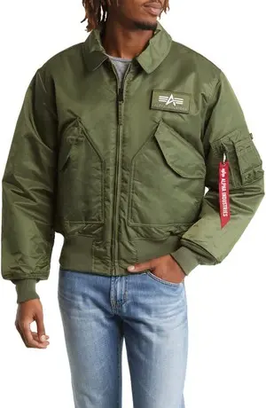 Alpha Industries Cwu 45/p Bomber Jacket - Sage