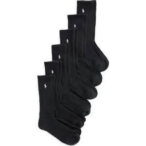Polo Ralph Lauren Assorted Crew Socks 6 Pack - Black