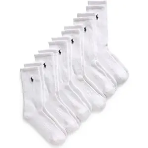 Polo Ralph Lauren Assorted Crew Socks 6 Pack - White