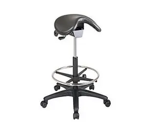 OFFICE STAR Black Backless Stool With Saddle Se - One-color