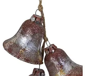 NORTHLIGHT 5' Silver & Brown String Of Bells Gl Ass Ornament