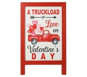 GLITZHOME Truckload Of Love Valentine's Wooden Orch Sign - One-color