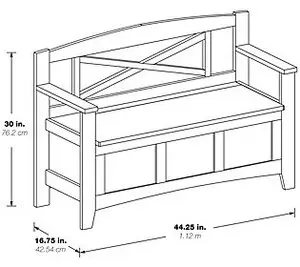 OSP HOME FURNISHINGS Metro Entryway Bench With Ck Finish