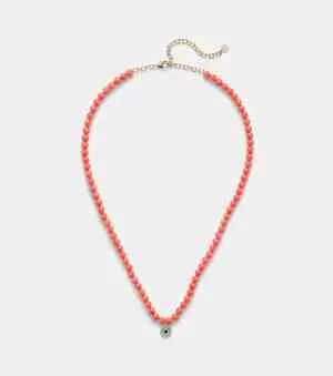 SYDNEY EVAN Evil Eye Beaded Necklace - Orange