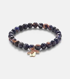 SYDNEY EVAN 14kt Yellow Gold Beaded Bracelet With Sapphires And Sodalite - Multicoloured