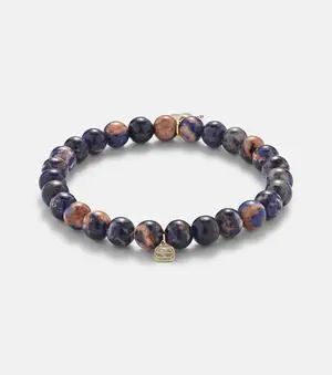 SYDNEY EVAN 14kt Yellow Gold Beaded Bracelet With Sapphires And Sodalite - Multicoloured