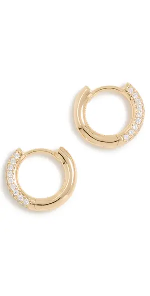 Shashi 18k Vermeil Pave Huggie Earrings