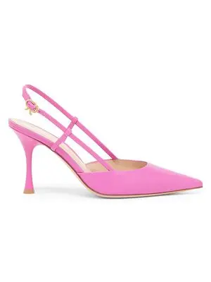 GIANVITO ROSSI Women's Ascent Leather Slingback Pumps - Bloom  - Bloom