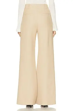 Chloé Wool Twill Trouser In Beige