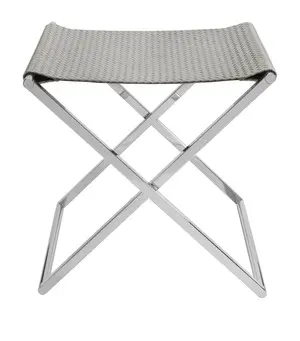RIVIERE Woven Folding Stool - Grey