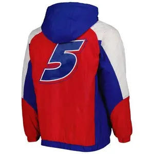 STARTER Red Kyle Larson The Body Check Half-snap Pullover Jacket