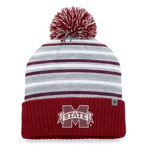 Top Of The World Mississippi State Bulldogs Dash Cuffed Knit Hat With Pom - Maroon