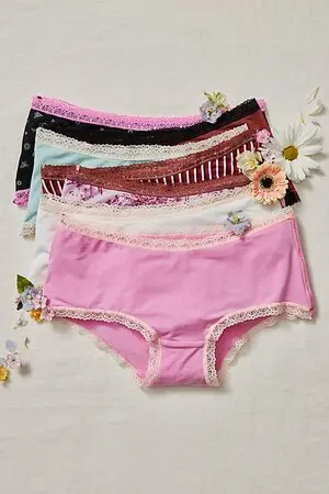 Free People Care FP Low-Rise Hipster Undies Espresso Combo