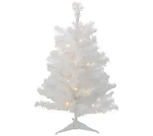 NORTHLIGHT 2' White Medium Faux Tree Clear Le D Lights - One-color