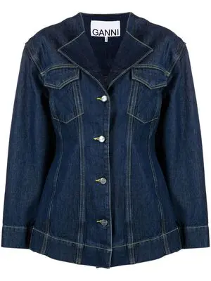 GANNI Spread-collar Denim Jacket