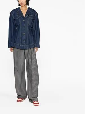 GANNI Spread-collar Denim Jacket