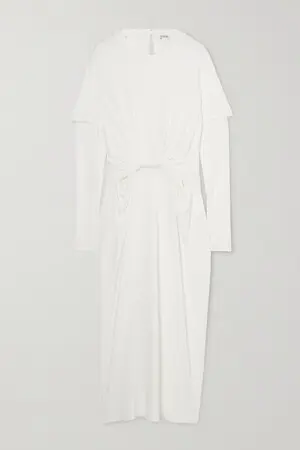 Loewe Draped Jersey Maxi Dress - White
