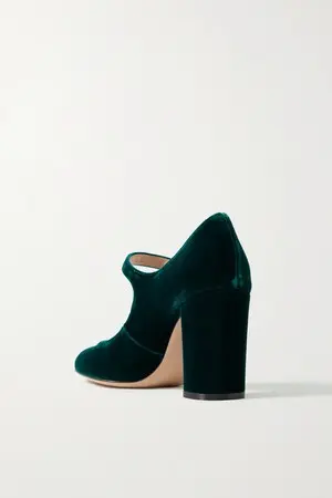 GIANVITO ROSSI 85 Velvet Mary Jane Pumps