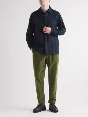 Mr P. Cotton-flannel Shirt Jacket - Blue