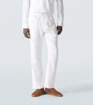 Frescobol Carioca Oscar Straight Linen And Cotton Chinos - White