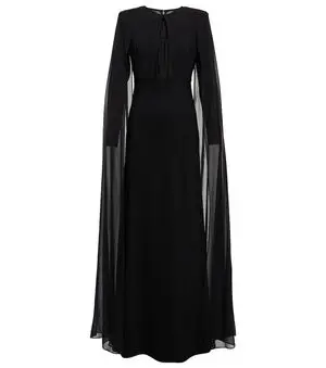 Roland Mouret Chiffon Gown With Cape