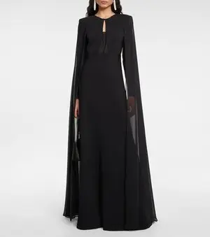 Roland Mouret Chiffon Gown With Cape