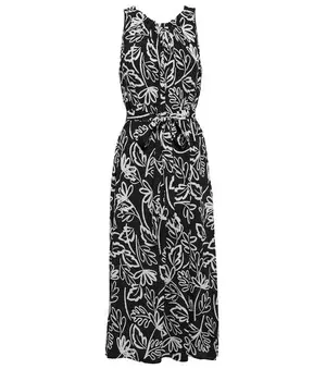 Velvet By Graham & Spencer Printed Crêpe Midi Dress