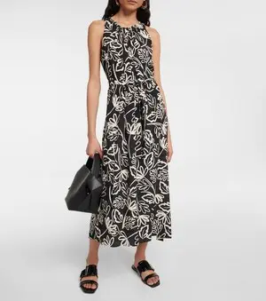 Velvet By Graham & Spencer Printed Crêpe Midi Dress