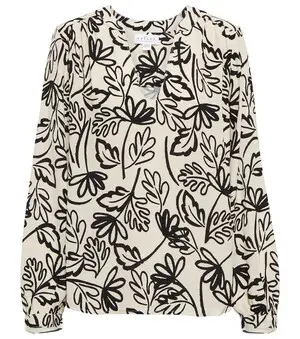Velvet By Graham & Spencer Printed Crêpe Blouse