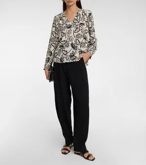 Velvet By Graham & Spencer Printed Crêpe Blouse