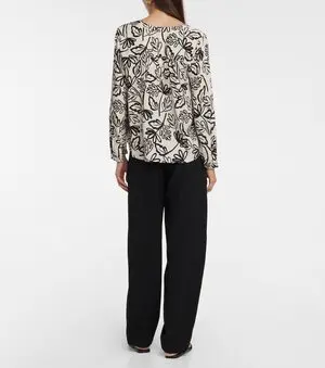 Velvet By Graham & Spencer Printed Crêpe Blouse