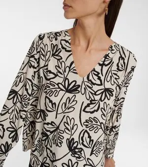 Velvet By Graham & Spencer Printed Crêpe Blouse