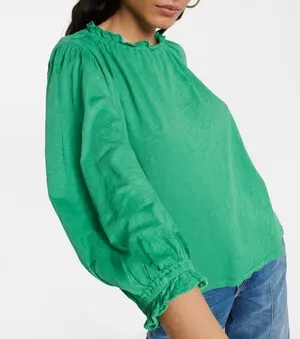Velvet By Graham & Spencer Ruffled Cotton Top