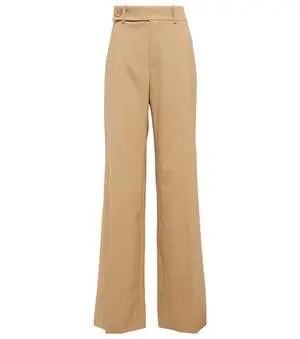 Chloé Mid-rise Straight Wool-blend Pants
