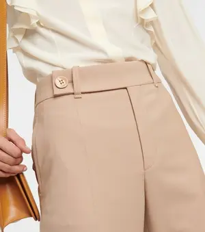 Chloé Mid-rise Straight Wool-blend Pants