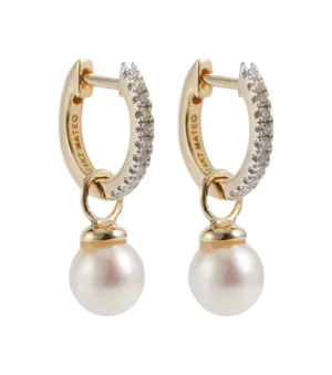 Mateo - 14kt Yellow Gold Earrings With Diamonds And Pearls