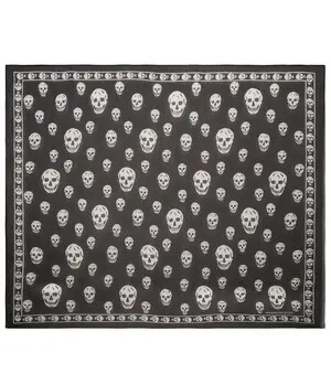 Alexander McQueen Printed Silk Scarf - White