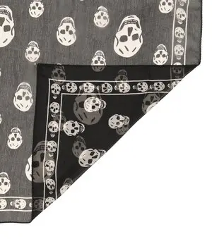 Alexander McQueen Skull Silk Scarf - White
