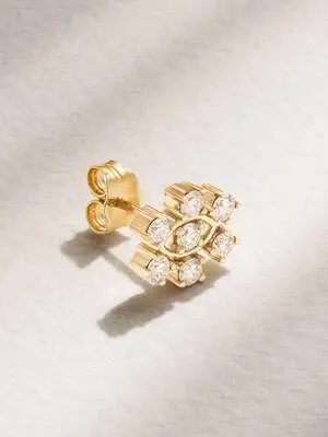 SYDNEY EVAN Eye Flower Diamond Stud Earring
